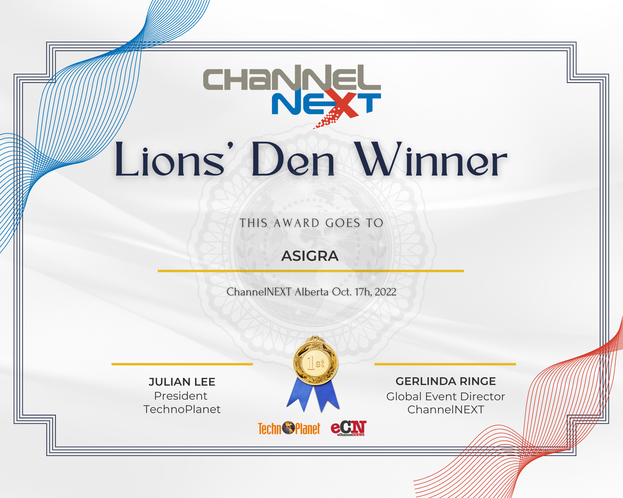 Asigra: Lions' Den Winner at ChannelNext West AB 2022 - E-ChannelNews.com